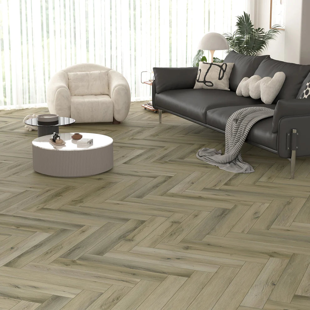Mission Oak - Herringbone LVT 5mm Anti-Microbial UV Coated Rigid Core ...